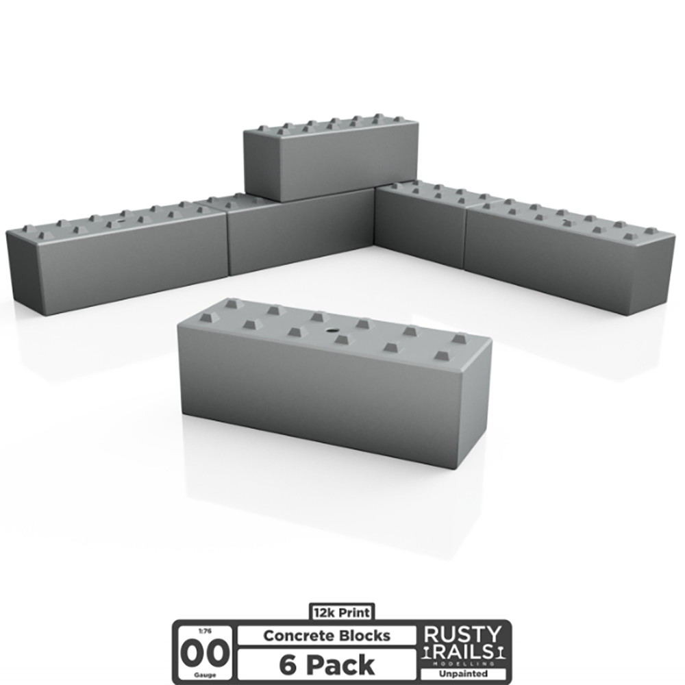 Rusty Rails Modelling OO Gauge 3D printed Concrete Blocks 6 pack – Key ...